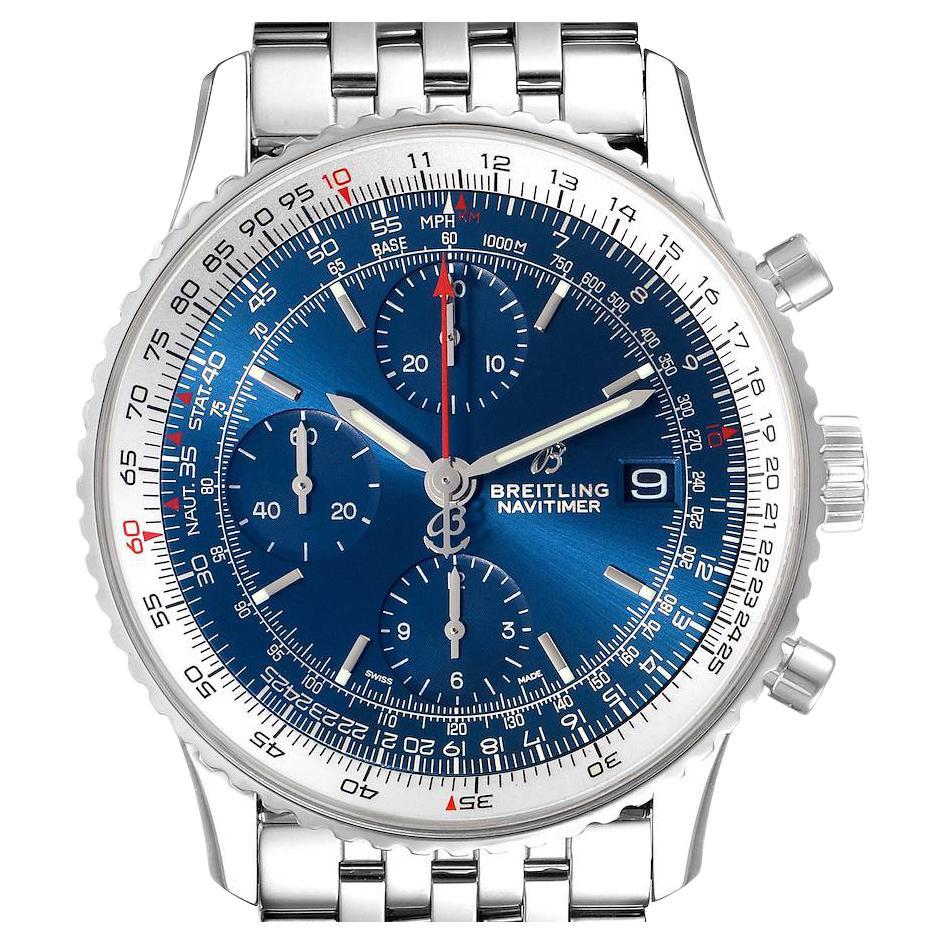 Breitling Navitimer World Blue Dial Steel Men's Watch A24322 For Sale ...