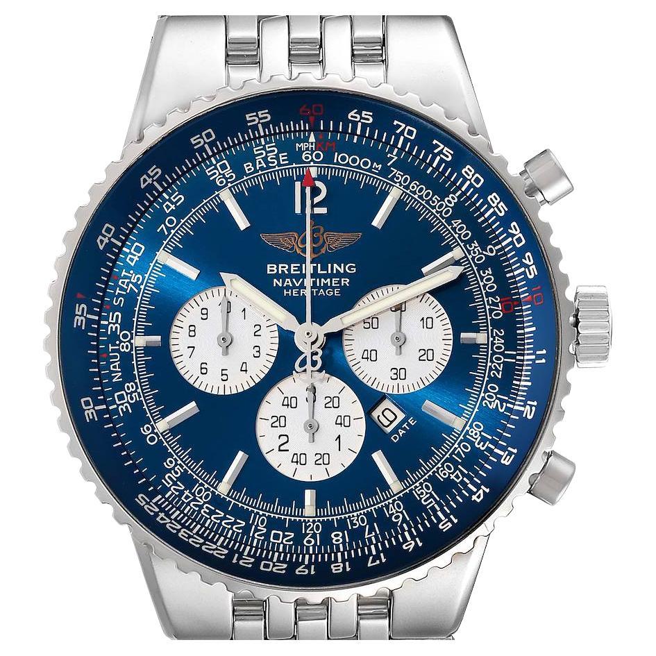 Breitling Navitimer Blue Baton Dial Steel Men's Watch A23322 Papers For ...