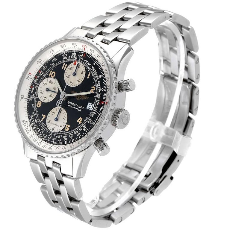 Breitling Navitimer II Black Dial Arabic Numeral Steel Mens Watch ...