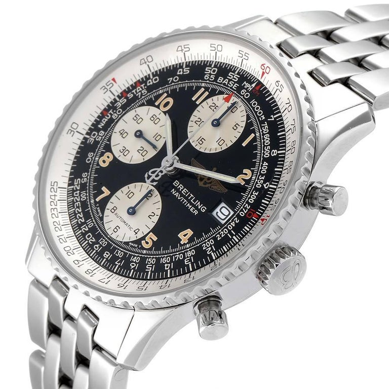 Breitling Navitimer II Black Dial Arabic Numeral Steel Mens Watch ...