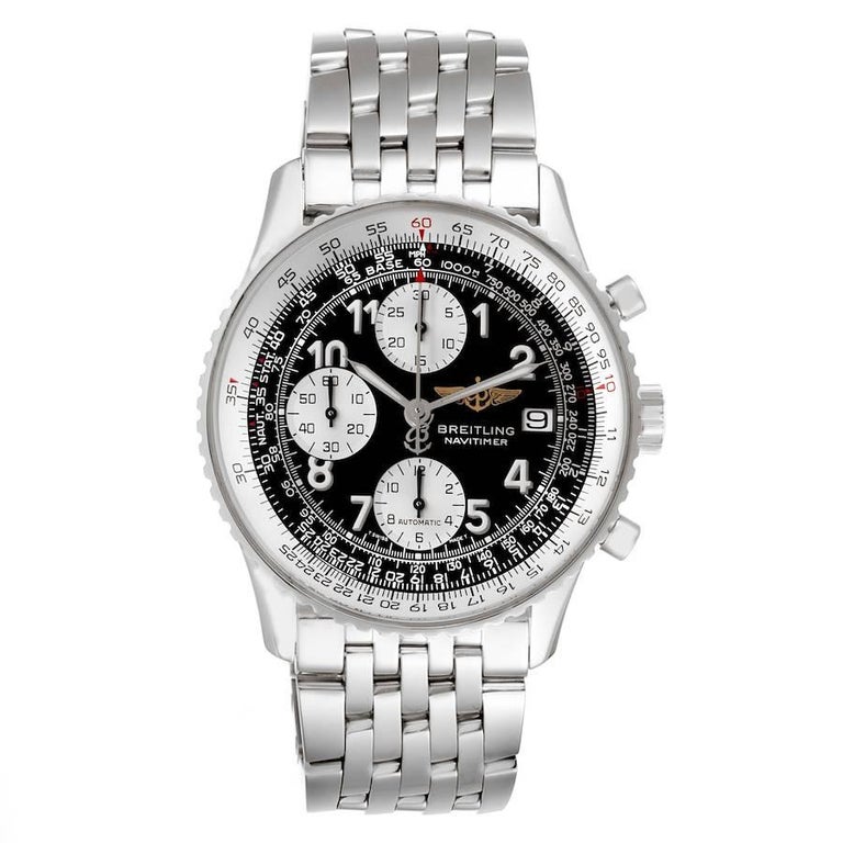 Breitling Navitimer II Black Dial Chronograph Men's Watch A13322 Box at ...