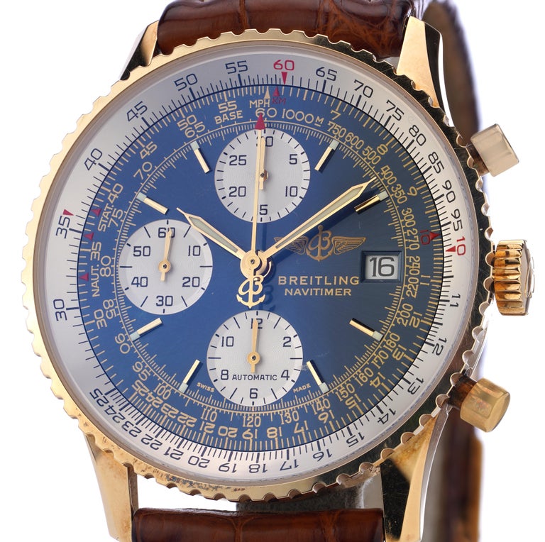 Breitling Navitimer Solid 18KT Rose Gold Chronograph Wristwatch, 2001 ...