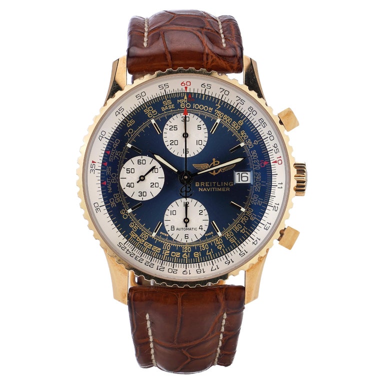 Breitling Navitimer Solid 18KT Rose Gold Chronograph Wristwatch, 2001 ...
