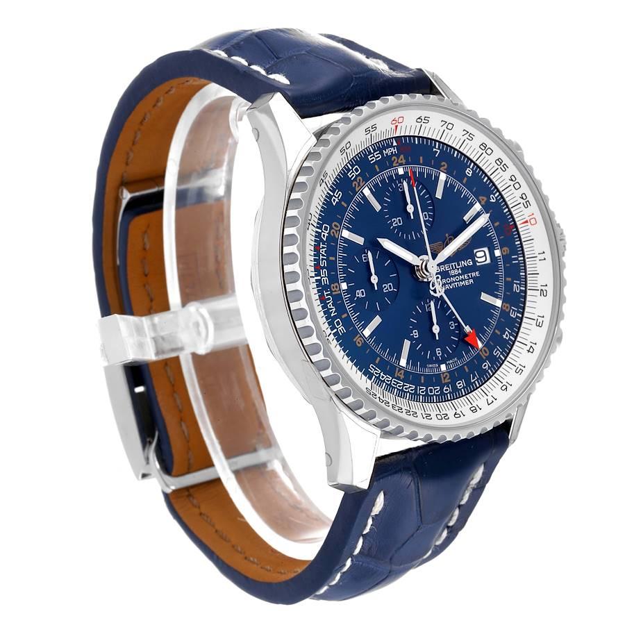 Breitling Navitimer World Blue Dial Montre en acier pour hommes A24322 ...