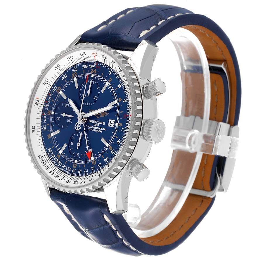Breitling Navitimer World Blue Dial Montre en acier pour hommes A24322 ...