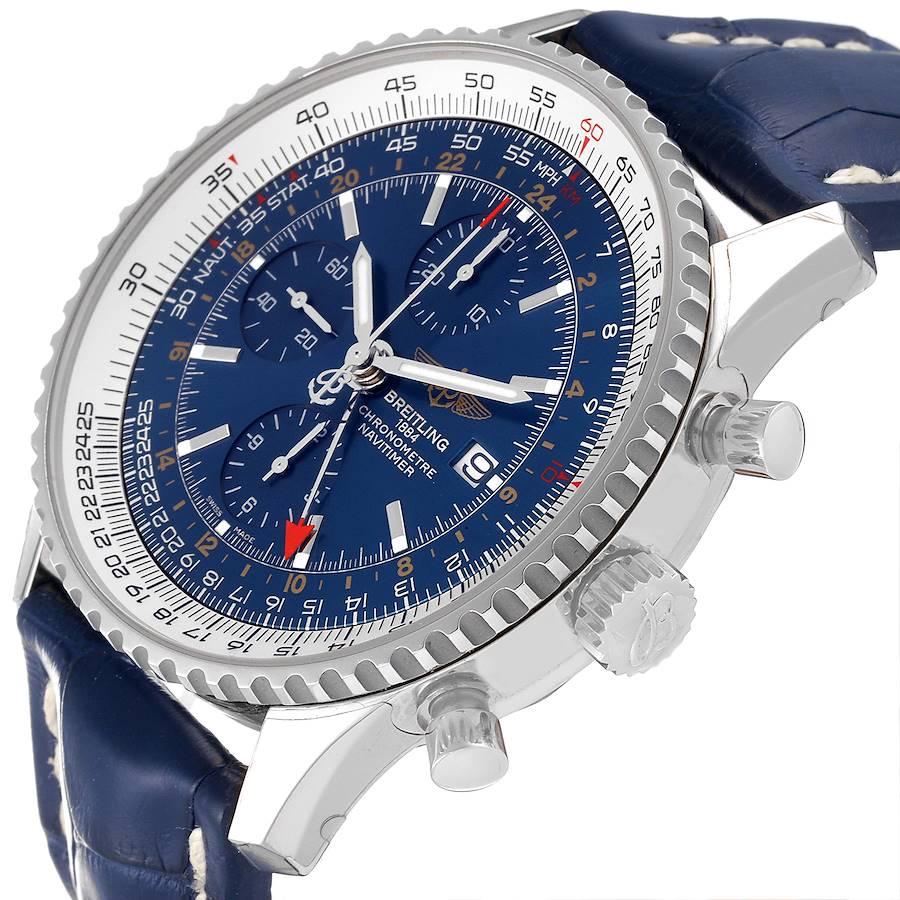 Breitling Navitimer World Blue Dial Montre en acier pour hommes A24322 ...