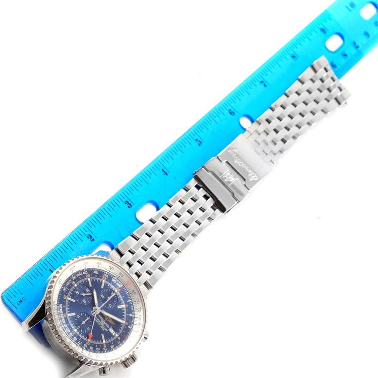 Breitling Navitimer World Blue Dial Steel Men's Watch A24322 For Sale ...