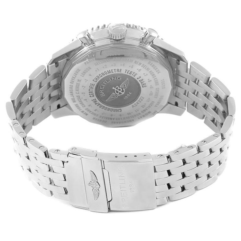 Breitling Navitimer World GMT Blue Dial Steel Mens Watch A24322 Box ...