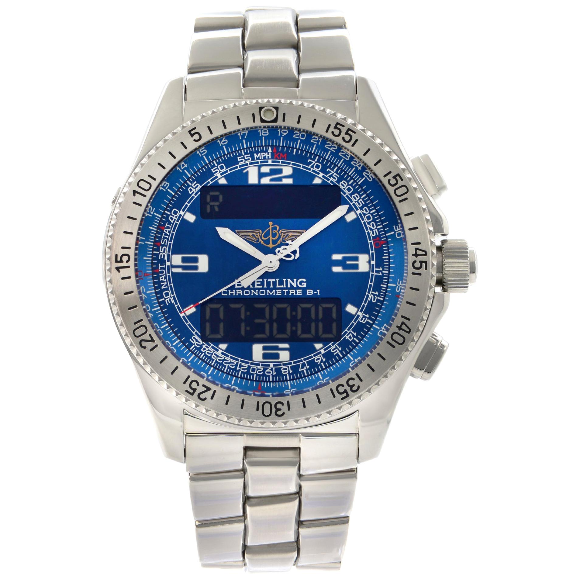 Breitling Professional B1 Steel Digital Analogue Blue Dial Quartz Men ...