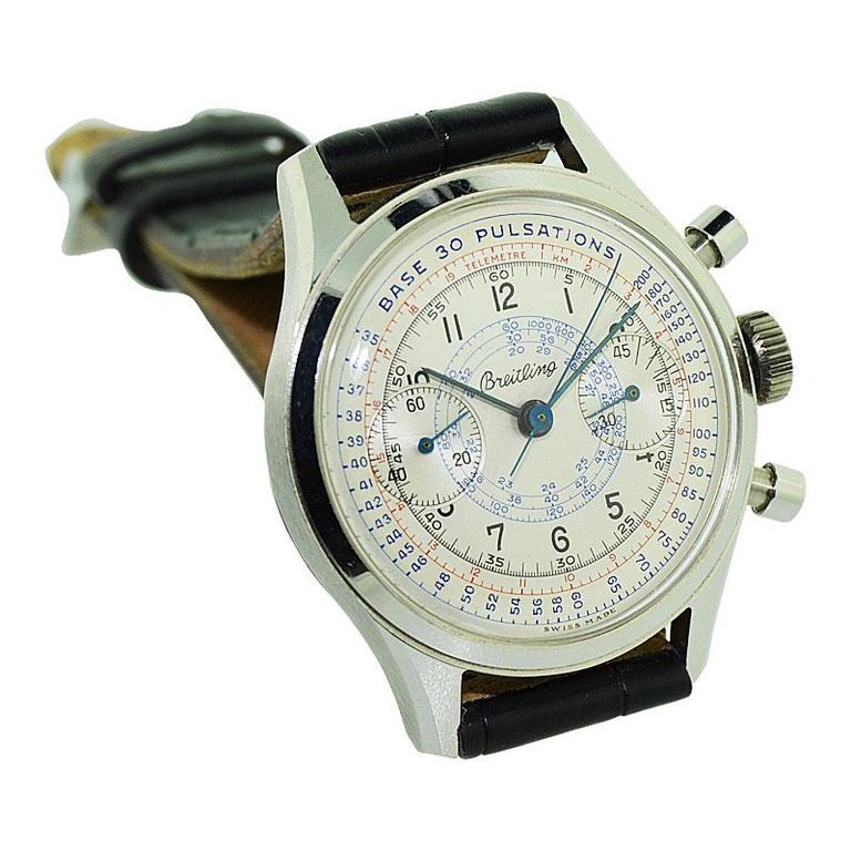 Breitling Stainless Steel Chronograph Doctors Pulsation Watch at ...