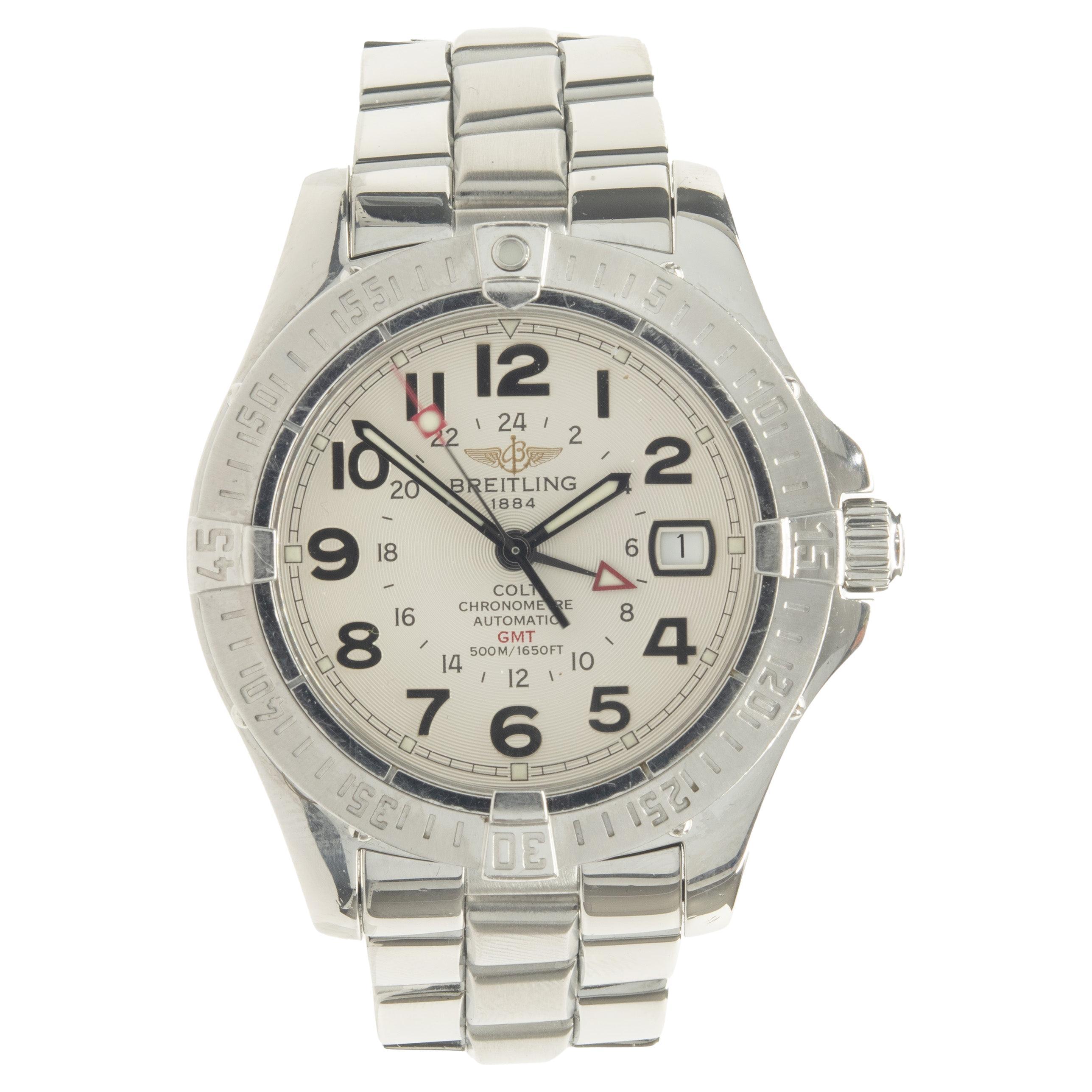 Breitling Navitimer Chronograph A24322 Black Dial Leather Strap Watch ...