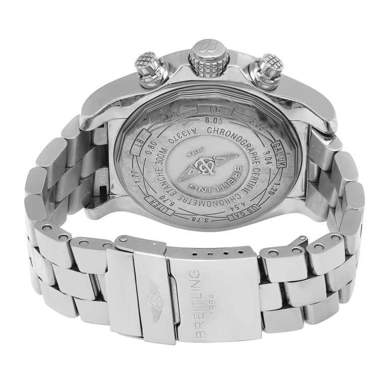 Breitling Super Avenger Custom Diamond Steel White Dial Men Watch ...