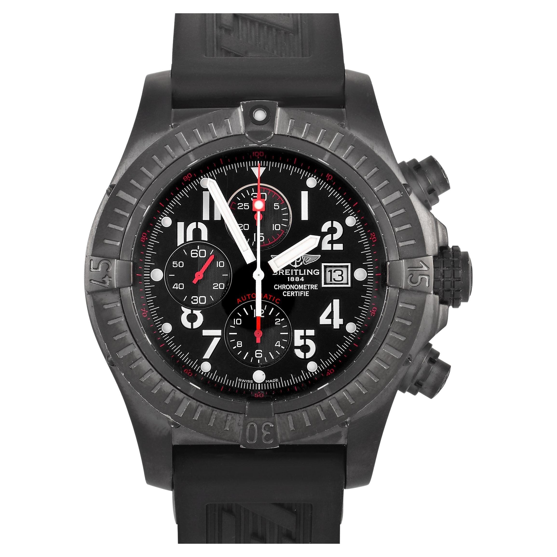 Custom Stainless 45 Carat Diamond and Sapphire Breitling Super Avenger ...