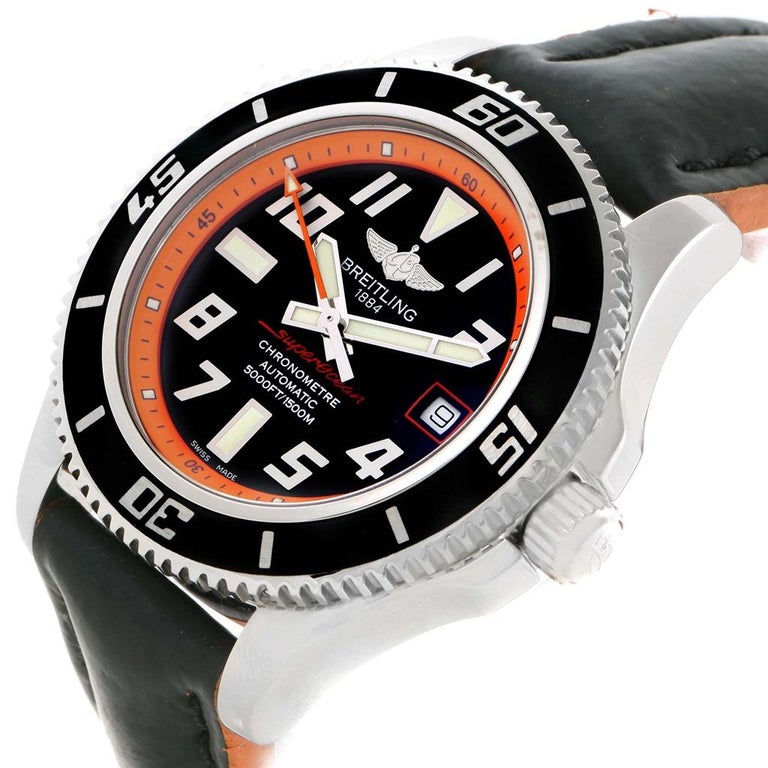 Breitling Superocean 42 Abyss Orange Limited Edition Men's Watch A17364 ...