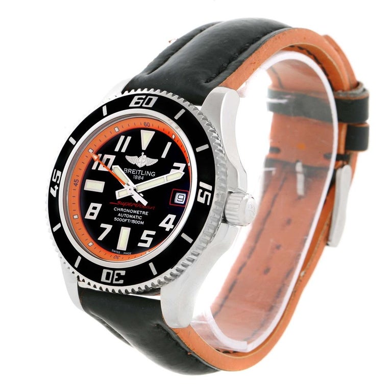 Breitling Superocean 42 Abyss Orange Limited Edition Men's Watch A17364 ...