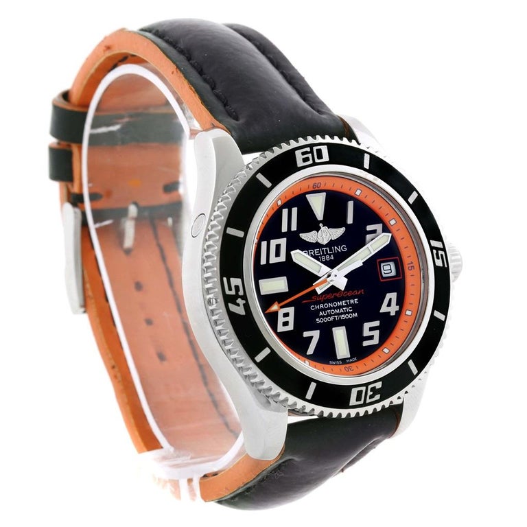 Breitling Superocean 42 Abyss Orange Limited Edition Men's Watch A17364 ...