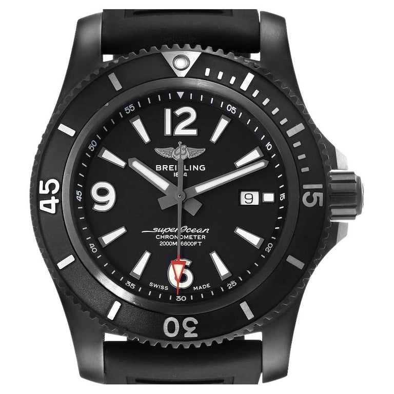 Breitling Superocean 46 Black Dial DLC Steel Mens Watch M17368 For Sale ...