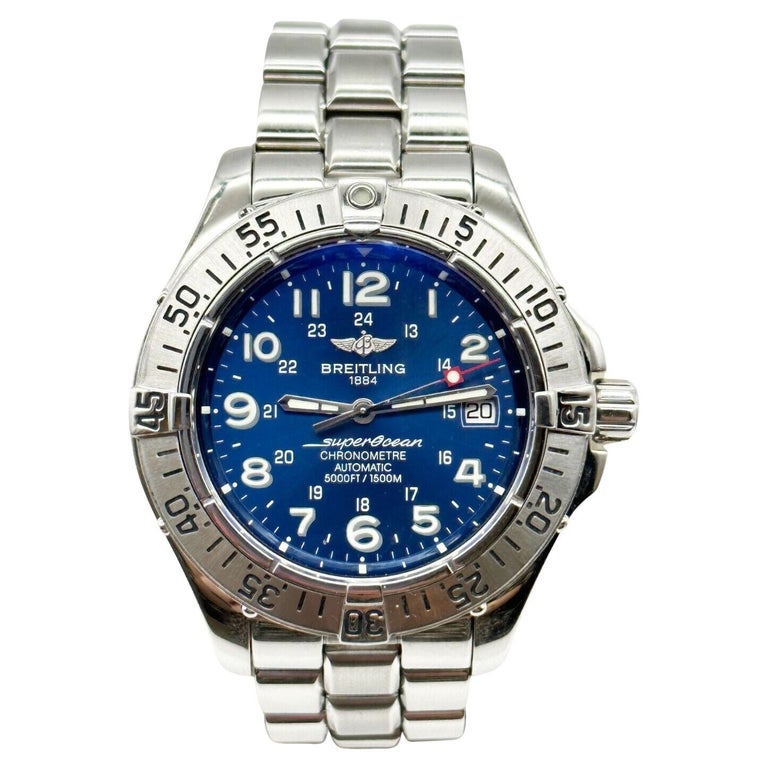 Breitling Superocean A17360 Blue Dial Stainless Steel Box Paper For ...