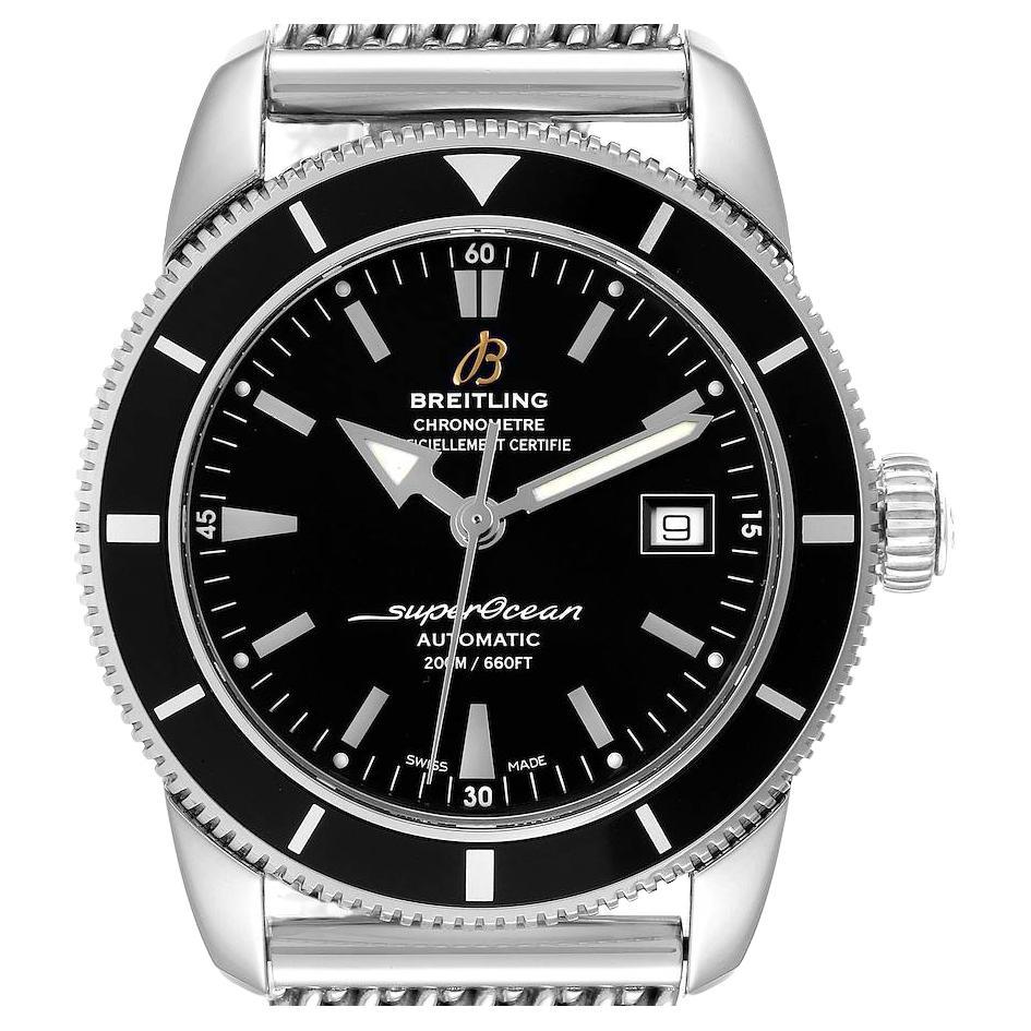 Breitling Superocean Heritage 42 Mesh Bracelet Steel Men's Watch A17321 ...