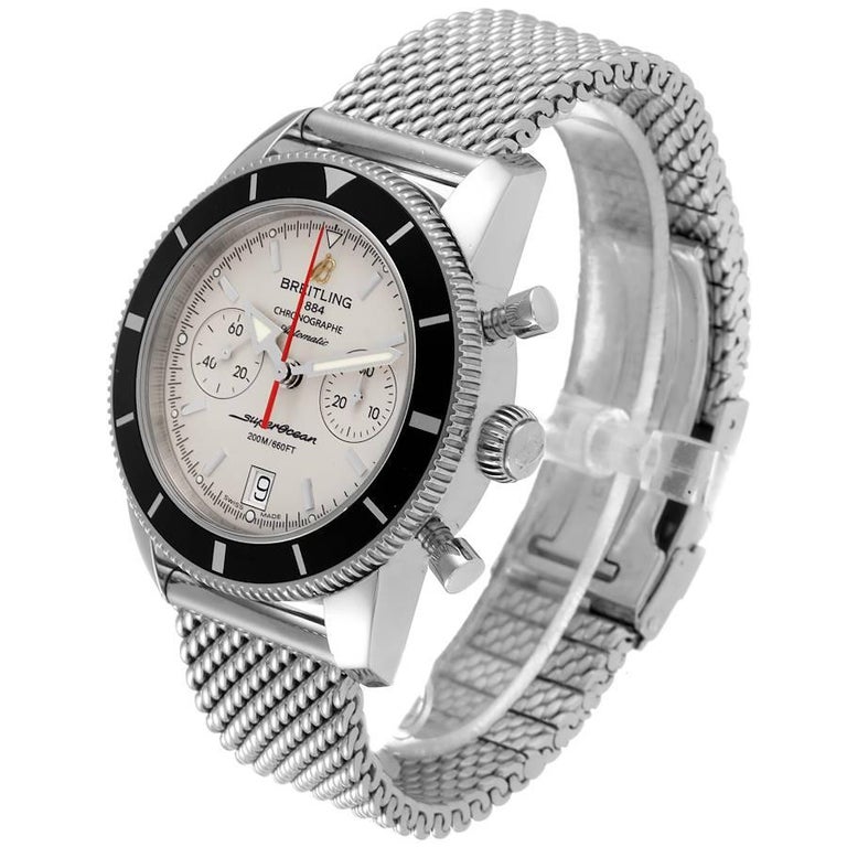 Breitling SuperOcean Heritage 44 Chrono Silver Dial Watch A23370 Box ...