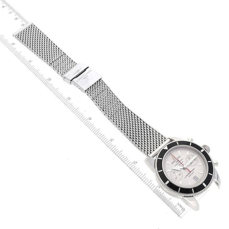 Breitling SuperOcean Heritage 44 Chrono Silver Dial Watch A23370 Box ...