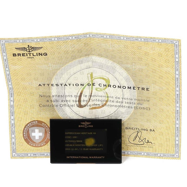 Breitling Superocean Heritage Steel Rose Gold Watch U17320 Box Card For ...