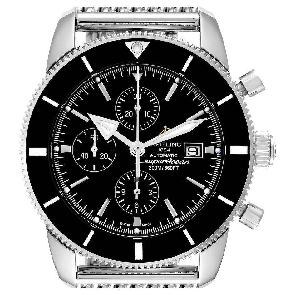 Breitling Superocean Heritage 46 Silver Dial Mesh Bracelet Watch A17320 ...