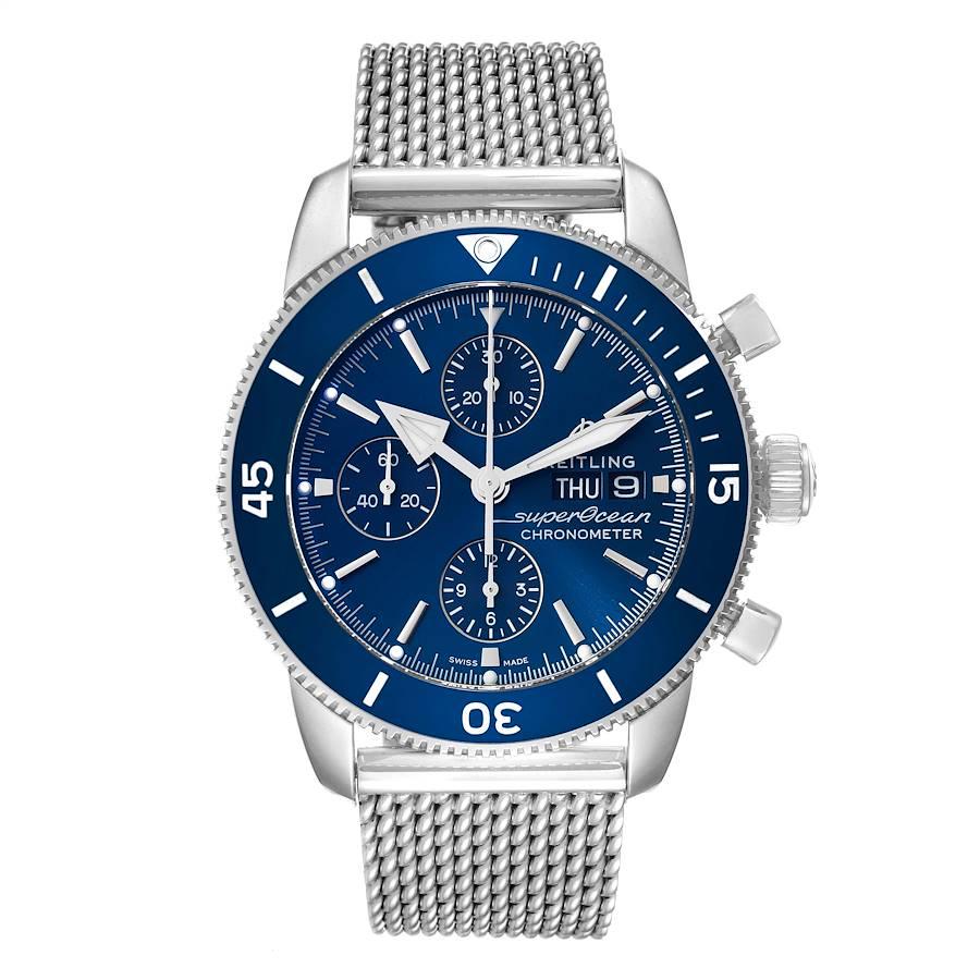 Breitling SuperOcean Heritage II Chrono Blue Dial Mens Watch A13313 Box ...