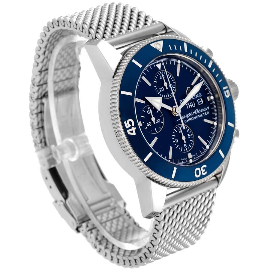 Breitling SuperOcean Heritage II Chrono Blue Dial Mens Watch A13313 Box ...