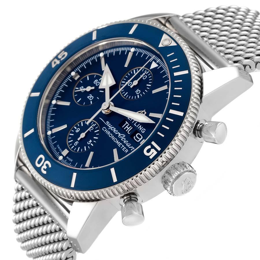Breitling SuperOcean Heritage II Chrono Blue Dial Mens Watch A13313 Box ...