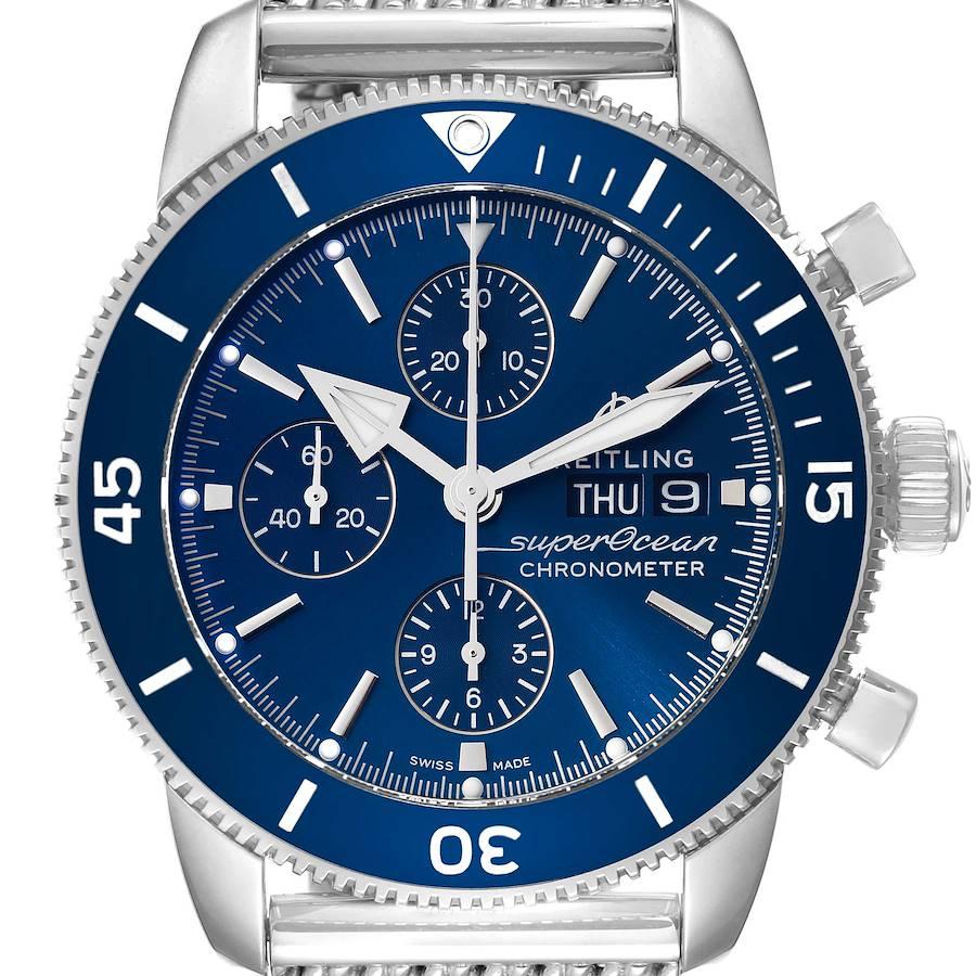 Breitling SuperOcean Heritage II Chrono Blue Dial Mens Watch A13313 Box ...