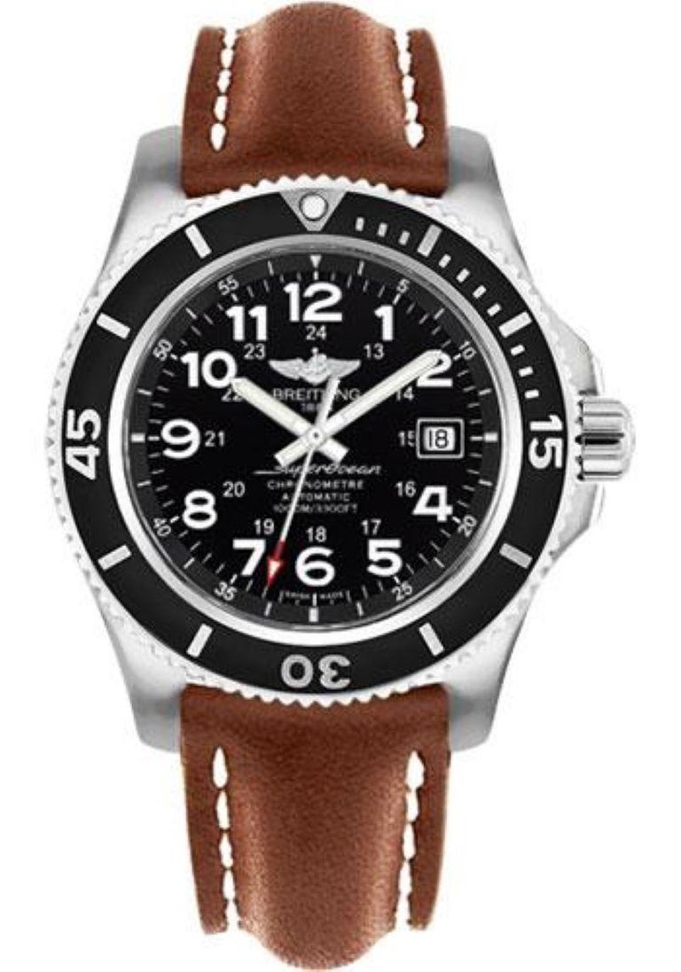 Breitling Superocean II, Leather Strap, Deployant Men's Watches For ...
