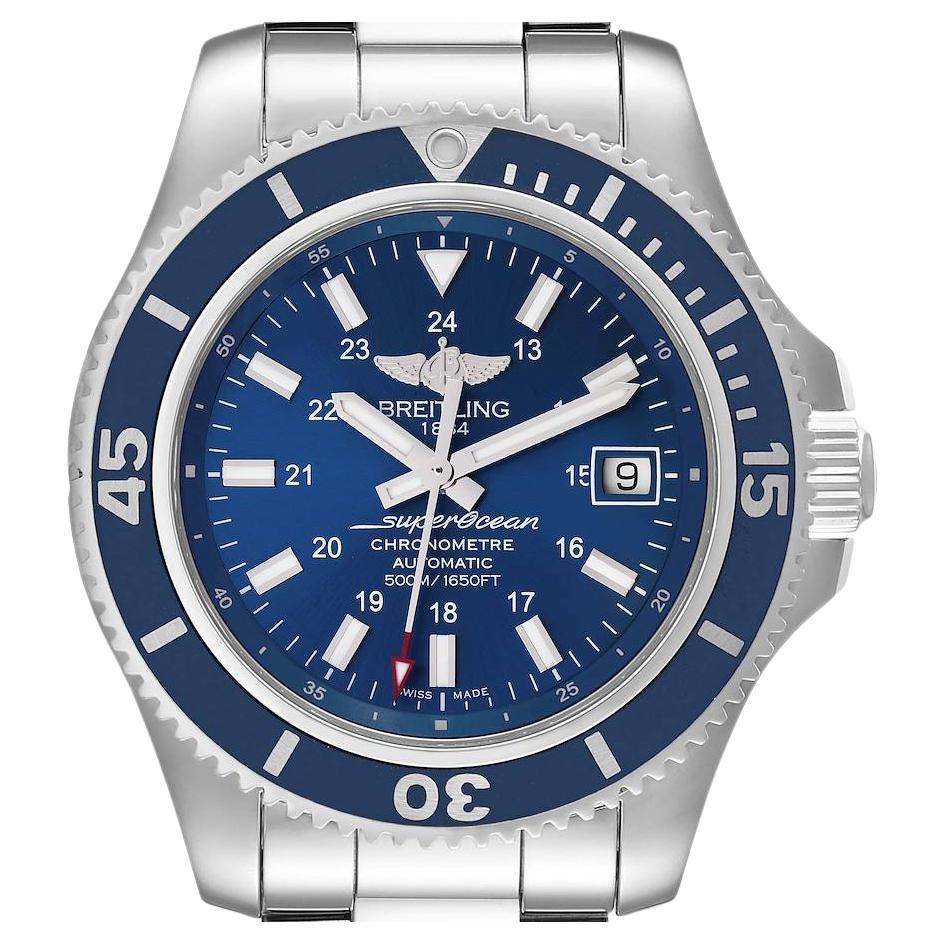 Breitling Superocean Blue Dial Steel Men's Watch A13340 For Sale at 1stDibs
