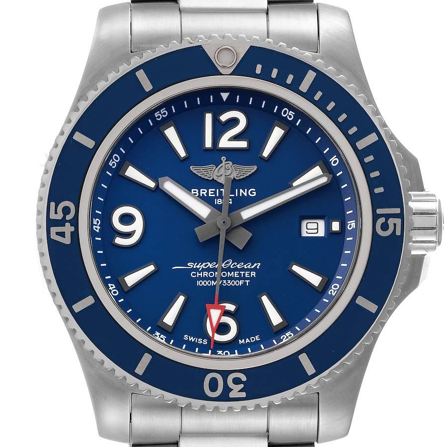 Breitling Superocean II Blue Dial Steel Mens Watch A17367 Box Papers at ...