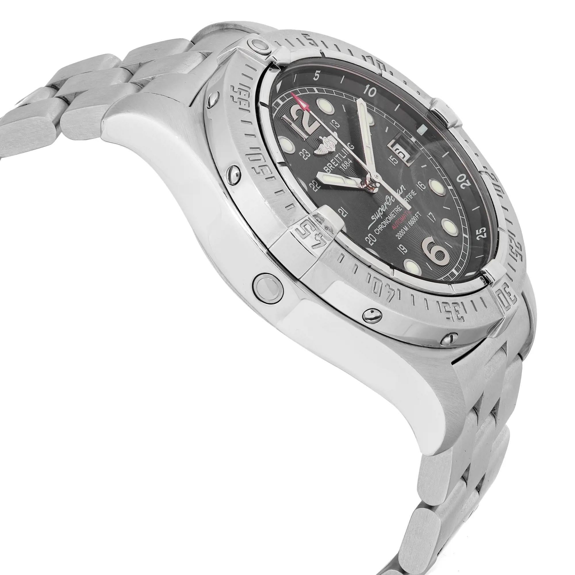 Breitling Superocean Steelfish Steel Black Dial Automatic Men Watch ...