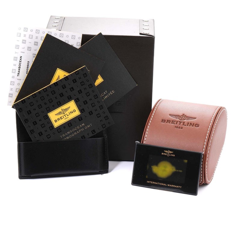 Breitling Transocean Silver Dial Steel Men's Watch AB0451 Box Papers ...