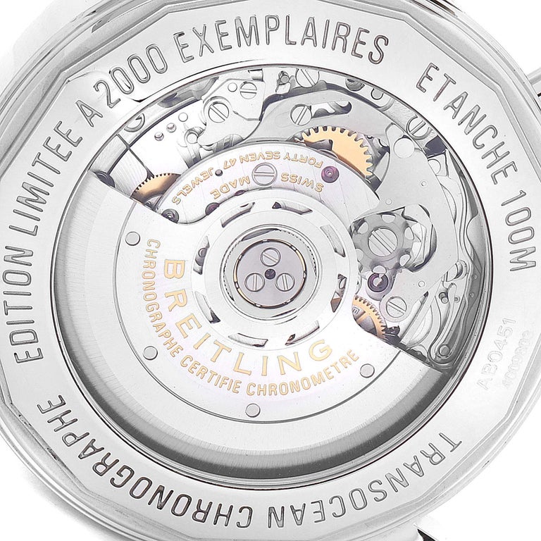 Breitling Transocean Silver Dial Steel Men's Watch AB0451 Box Papers ...