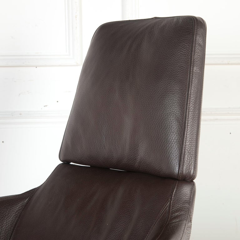 'Brend' Italian Leather Armchair and Footstool by Natuzzi Italia at 1stDibs