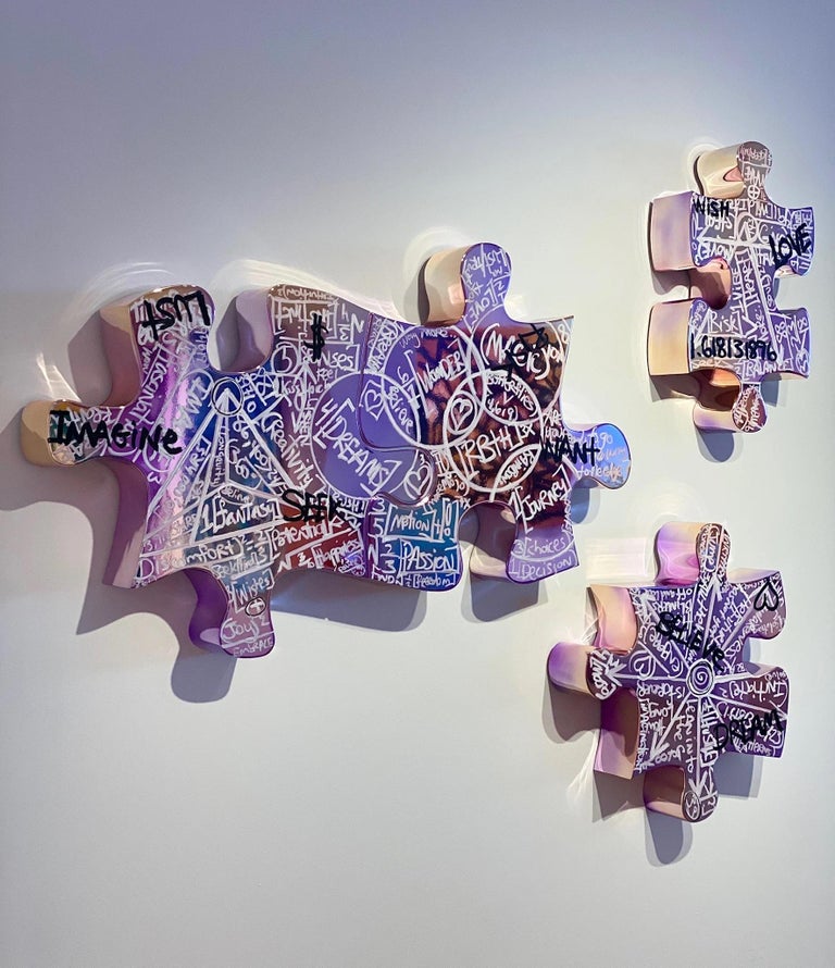 Brendan Murphy - Life is a Jigsaw (Gold and Purple) For Sale at 1stDibs