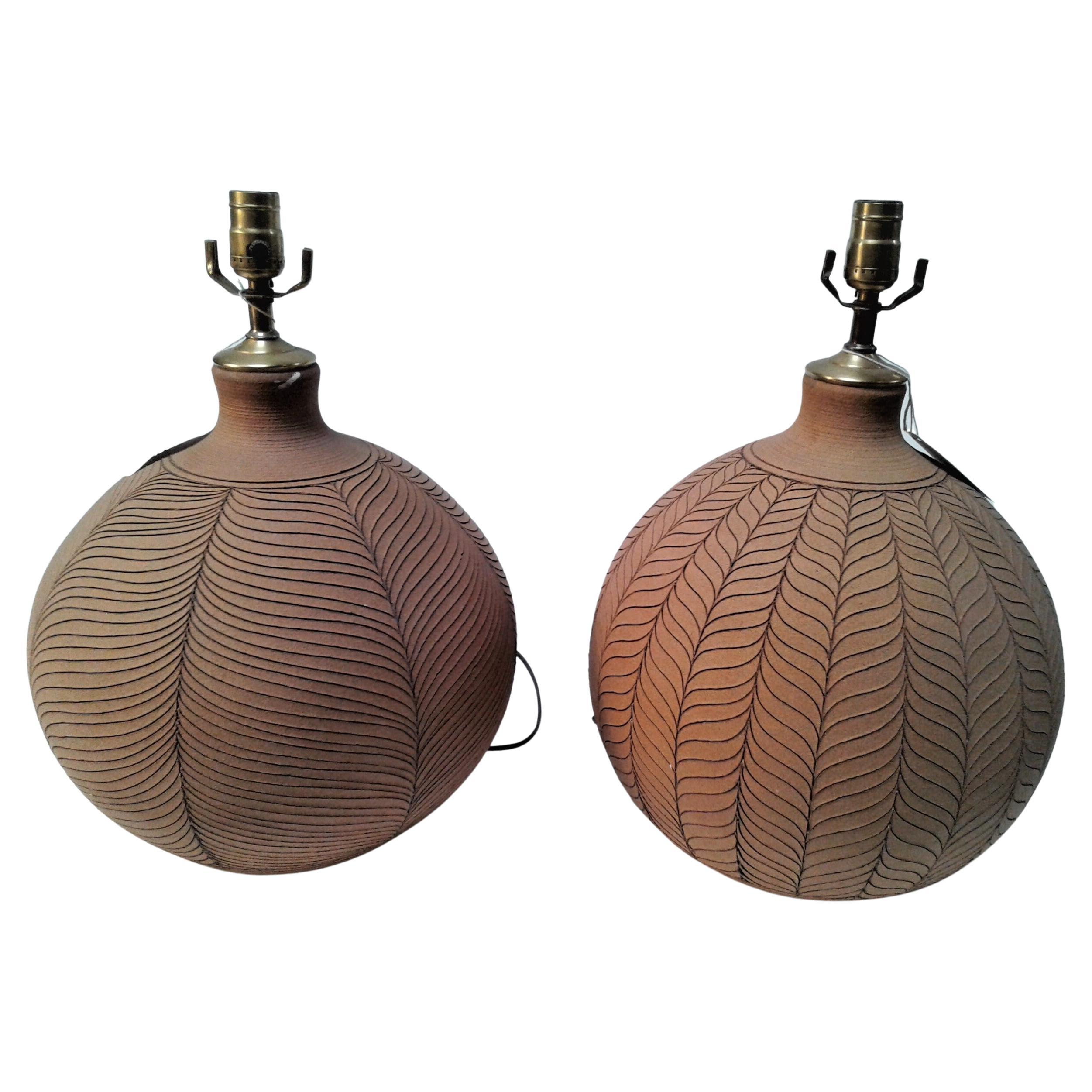 Monumental Brent Bennett Studio Pottery Lamp Walnut Vintage Mid-Century ...
