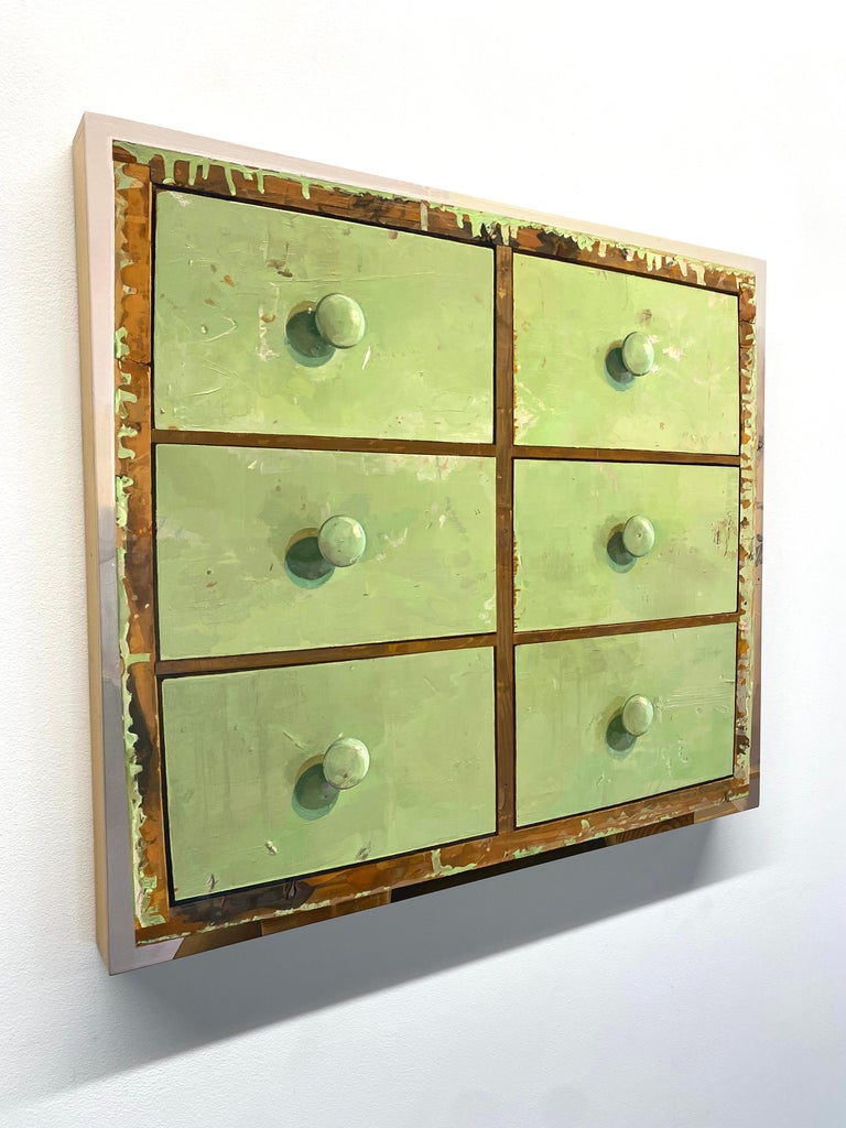 Brett Eberhardt - Green Drawers, Still Life Painting, Light Green ...