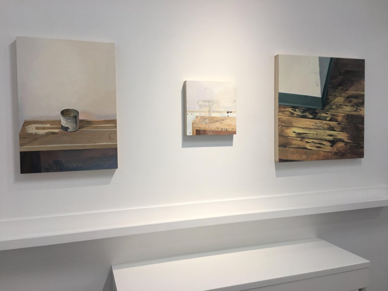 Brett Eberhardt - Hallway Corner, White Walls, Teal Baseboard, Golden ...