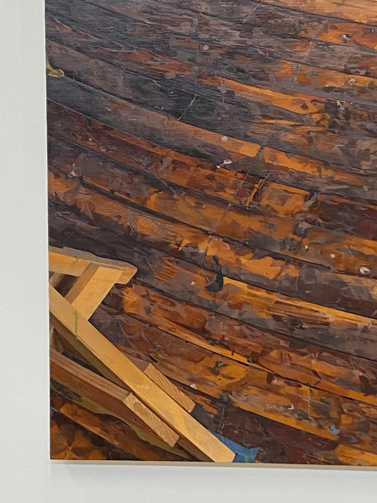 Brett Eberhardt - Studio Corner and Floor, Brown Wood Floor, White ...