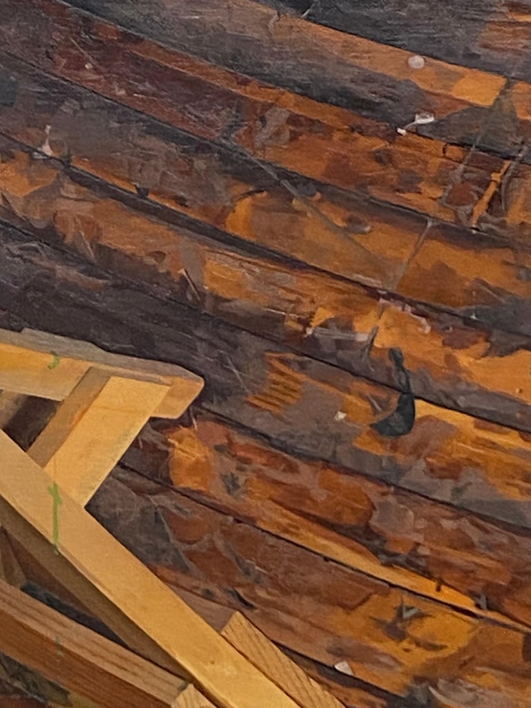 Brett Eberhardt - Studio Corner and Floor, Brown Wood Floor, White ...