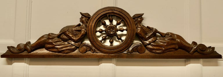 Bretton Carved Oak Decorative Pediment, Over Door For Sale at 1stDibs