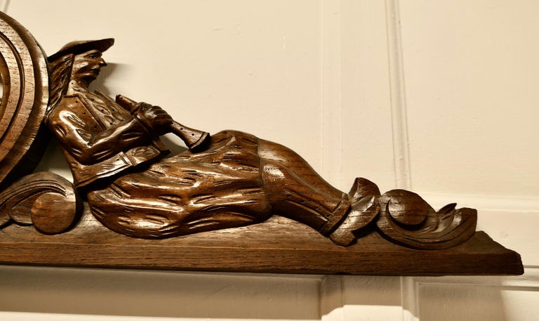 Bretton Carved Oak Decorative Pediment, Over Door For Sale at 1stDibs