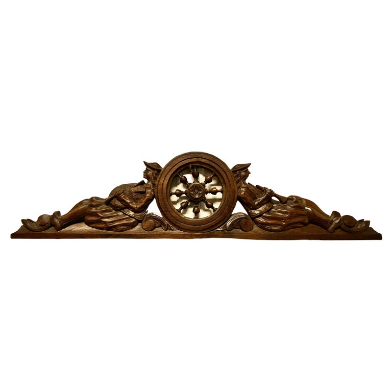 Bretton Carved Oak Decorative Pediment, Over Door For Sale at 1stDibs