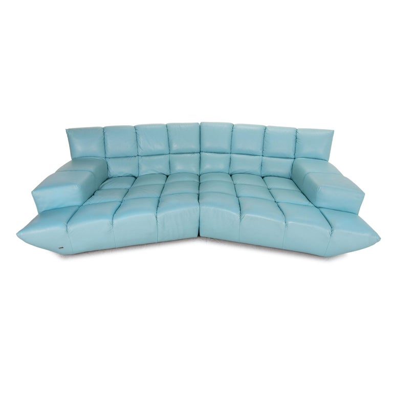 Bretz Cloud 7 Leather Sofa Light Blue Blue Corner Sofa Modular ...