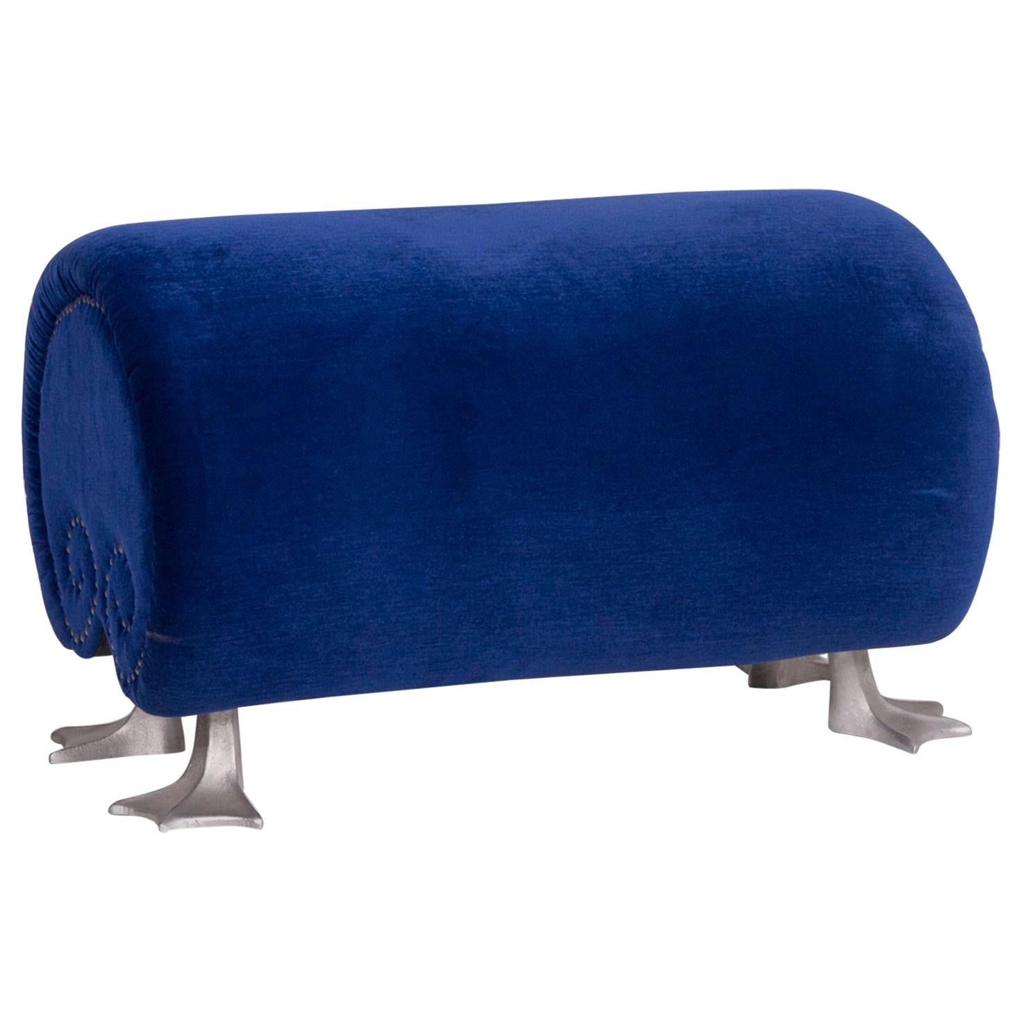 Bretz Gaudi Velvet Stool Blue at 1stDibs