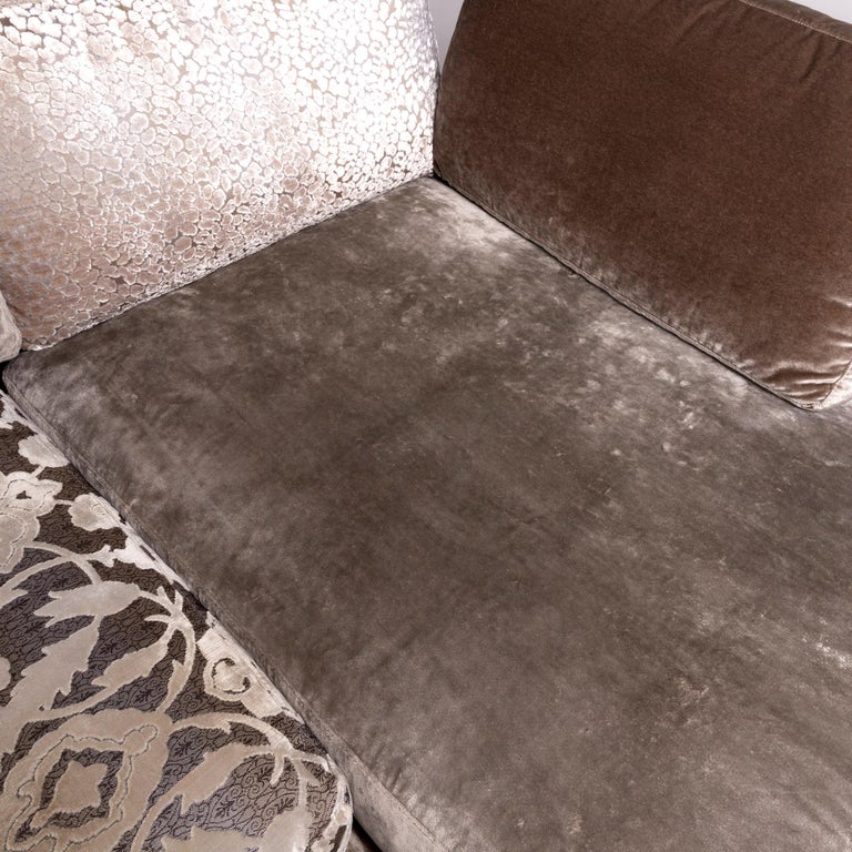 Bretz Napali Samt Stoff Ecksofa Grau Silber Gemustert Sofa Couch For ...